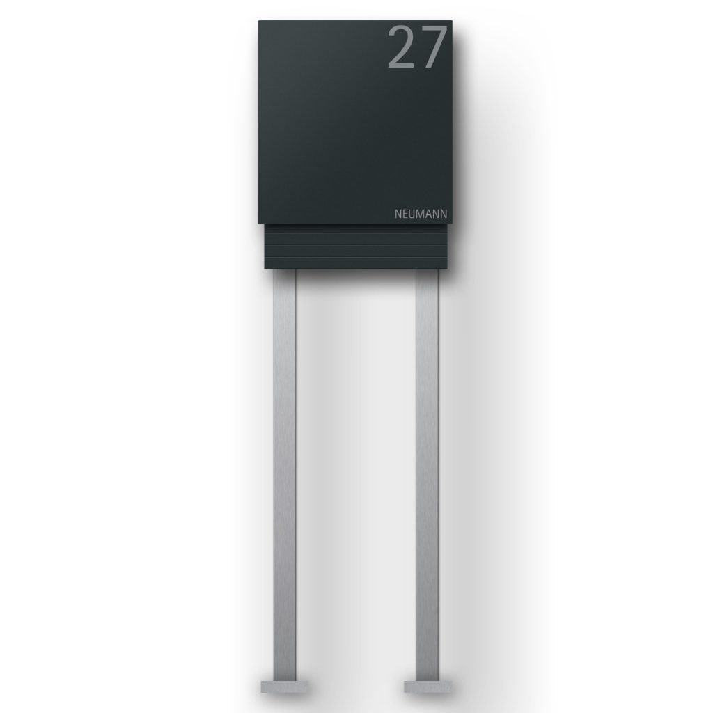 letterbox anthracite free standing with house number - B1 Light Number ...
